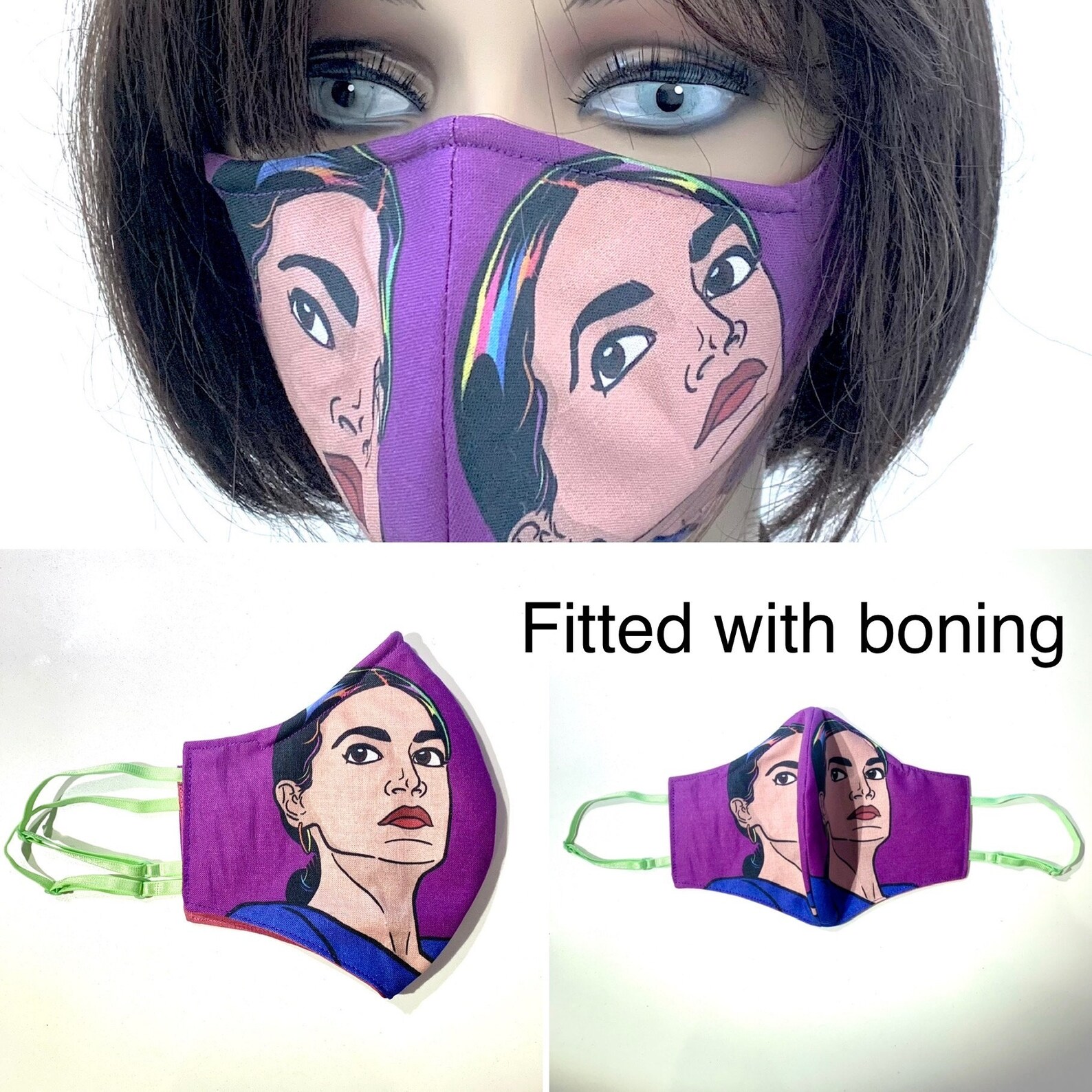 AOC Mask Adjustable Alexandria Ocasio-cortez Face Mask | Etsy