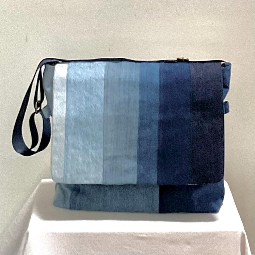 Gradient Denim Messenger Bag - Etsy