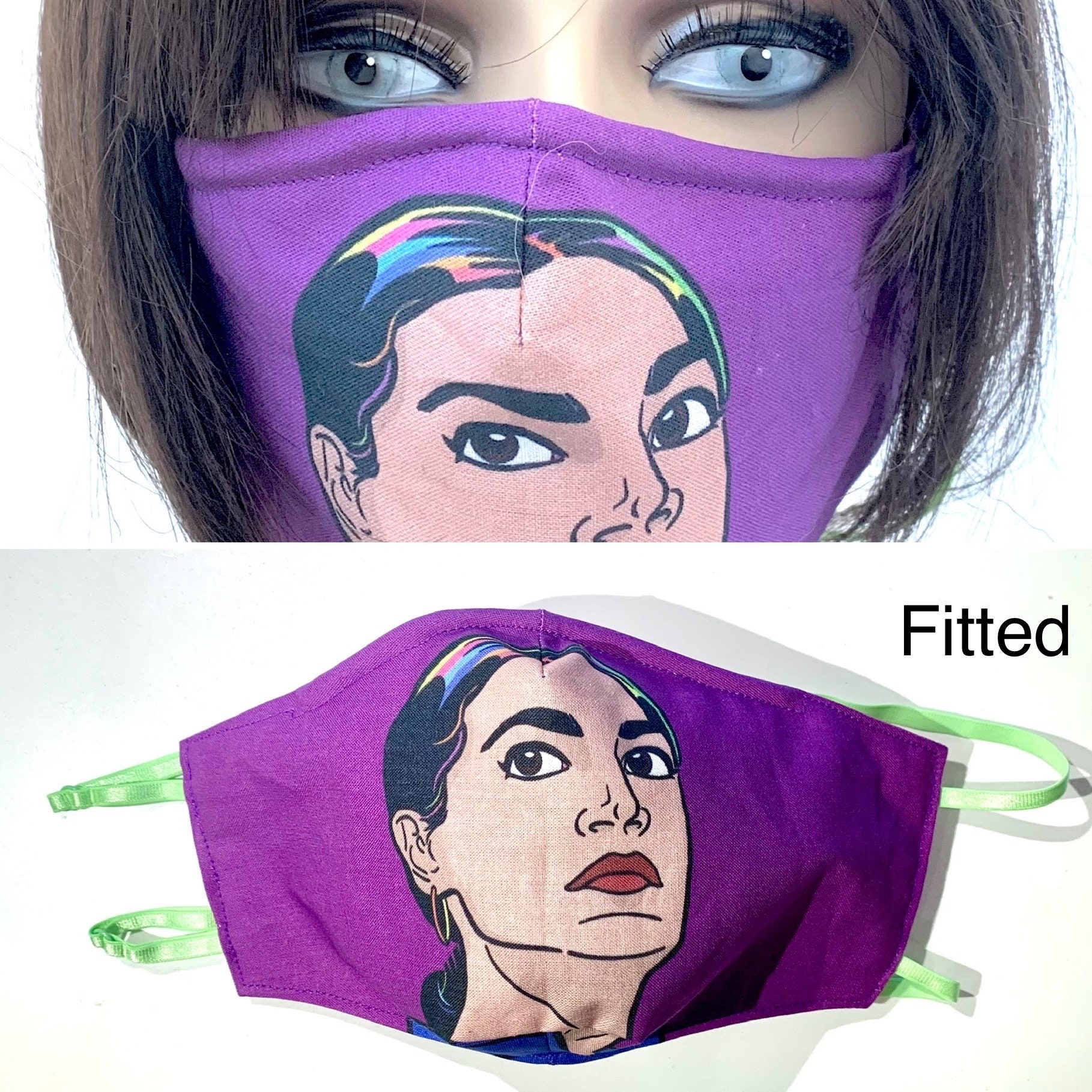 AOC mask Adjustable Alexandria Ocasio-Cortez face mask | Etsy