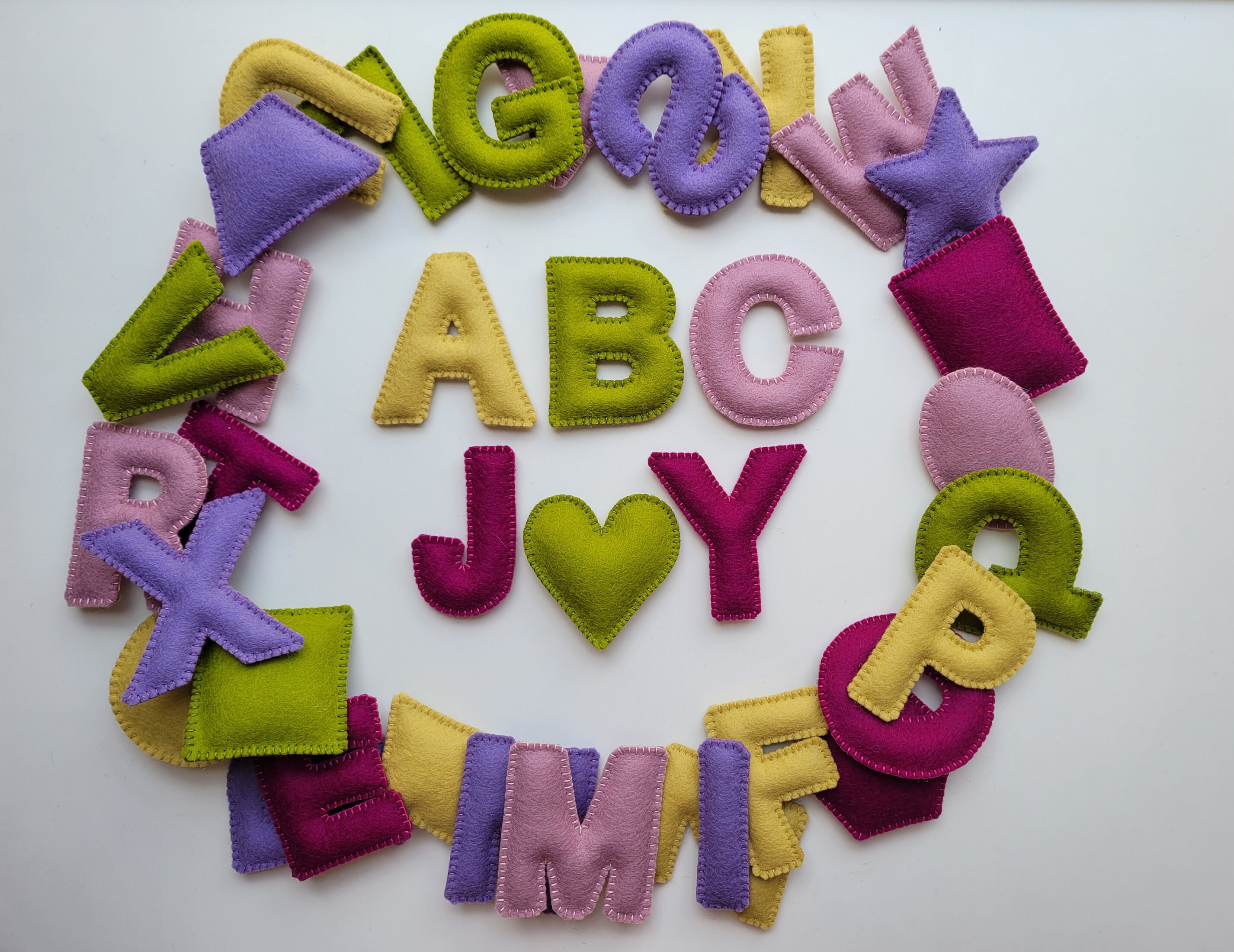 Wool Felt Alphabet Letters and Shapes for Kids Learning Toy | Etsy