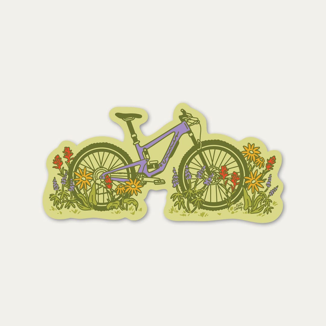 Wildflower Mountain Bike Sticker - Etsy