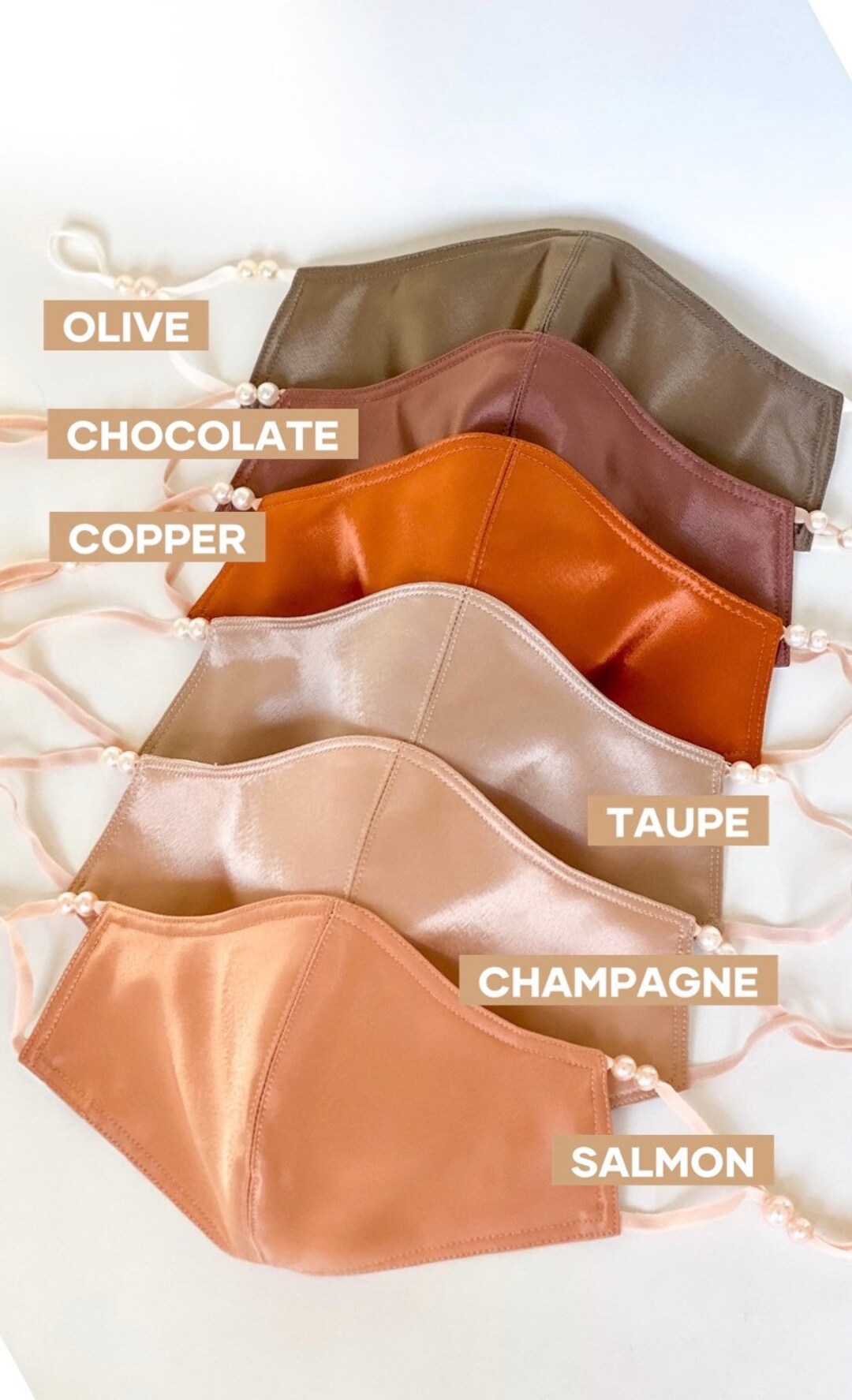 Premium Satin Face Mask With Pearl Bead Made Fabulous for Your - Etsy