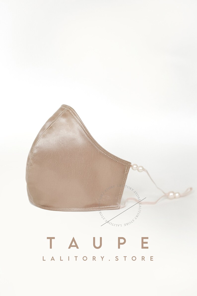 Premium Satin Face Mask With Pearl Bead Made Fabulous for Your | Etsy