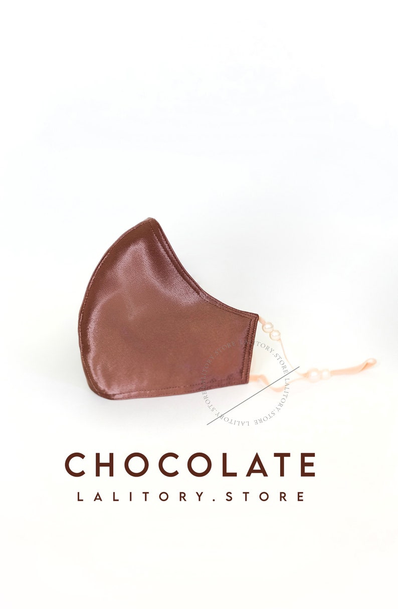 Premium Satin Face Mask With Pearl Bead Made Fabulous for Your | Etsy