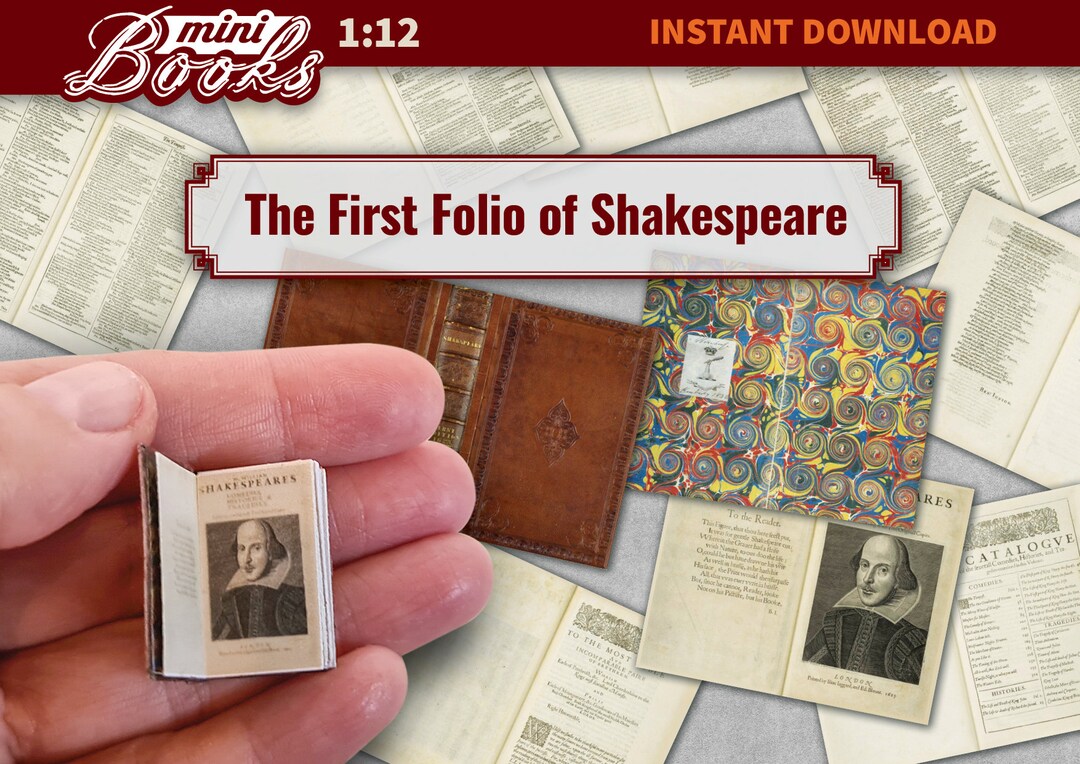 Dollhouse Miniature Book, DIY Printable Digital Vintage Folio of ...