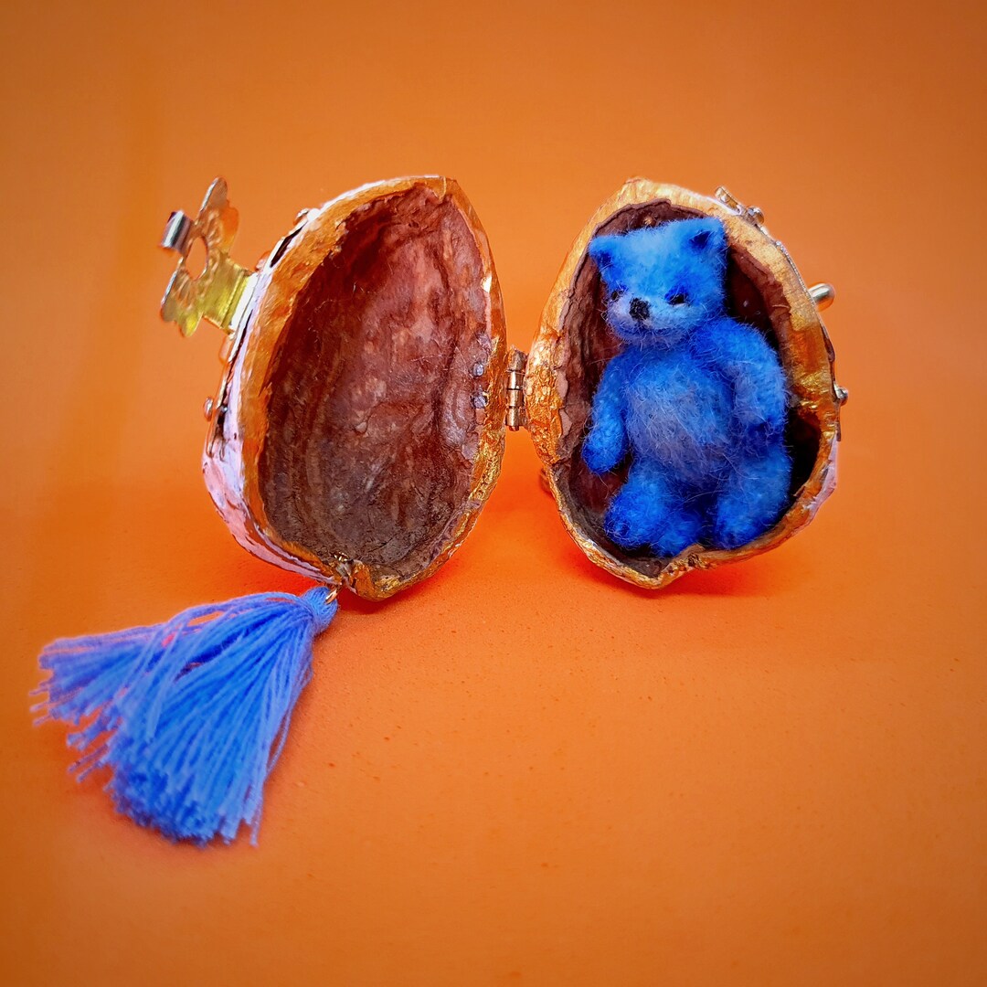 Walnut Diorama Desk Toy OOAK Surprise Miniature Gift Tiny World With ...