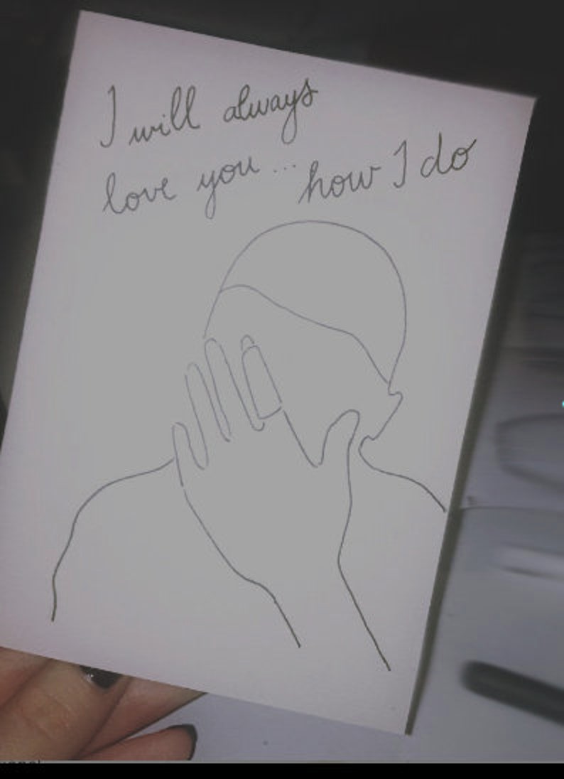 Valentine's Day Card Hand-drawn FRANK Ocean Godspeed Lyrics - Etsy