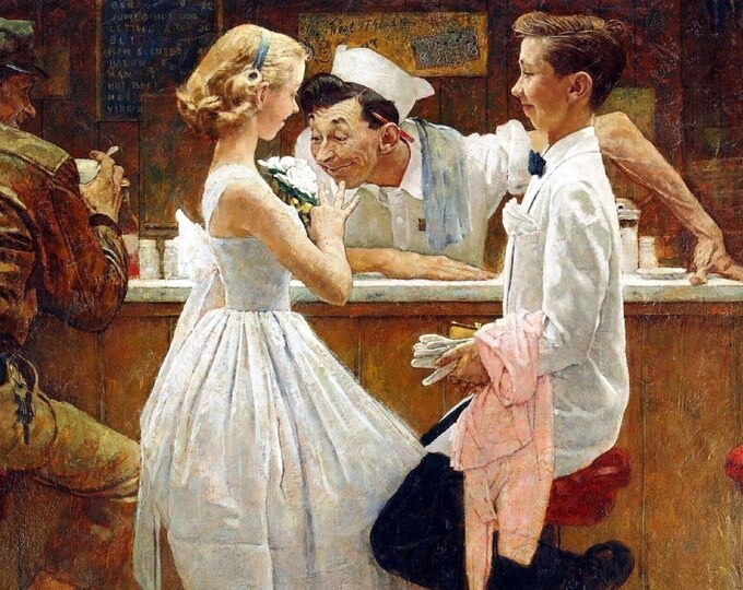 Norman Rockwell Waiting on the Shore Norman Rockwell Art Canvas Art ...