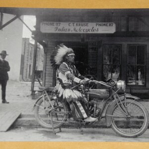 Indian Motorcycle Vintage Photo Native American Chief Gift for Biker ...