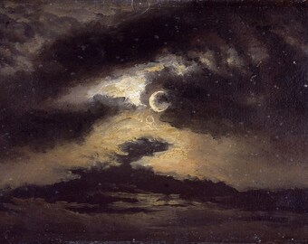 Antique Moonlight Painting - Etsy