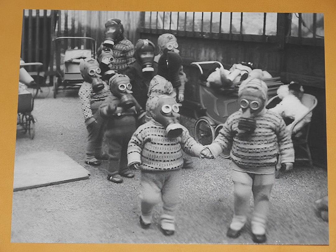 Gas Mask Young School Children WW2 Vintage Photo Child Weird - Etsy