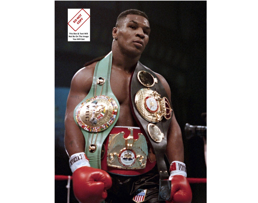 Mike Tyson Photo World Champion Belt Photo Mike Tyson Promo Photograph ...