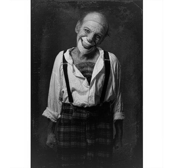 Scary Old Man Clown Weird Circus Clown Spooky Vintage Photo - Etsy