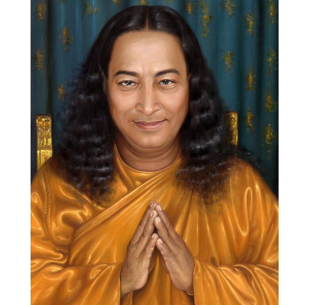 Paramahansa Yogananda Portrait, Namaste Greeting of Respect, Yogi ...