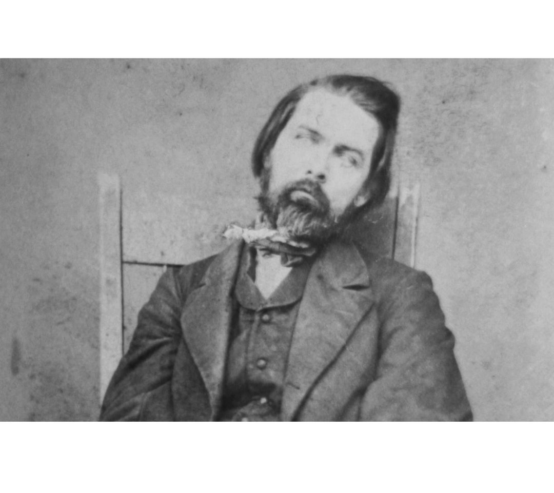 Post Mortem Dead Man Death Bed Burial 1860's Vintage Photo Strange ...