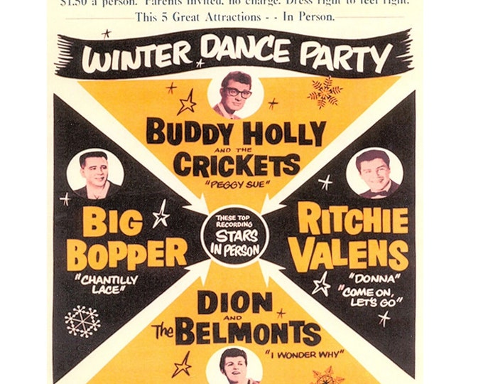 Buddy Holly Big Bopper Ritchie Valens Photo 1959 Winter Dance Party ...