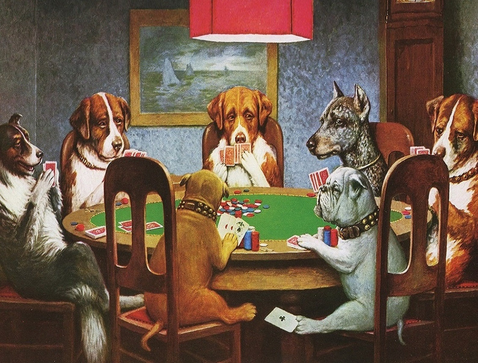 Dogs Playing Poker A Friend in Need Coolidge Animal Humor - Etsy
