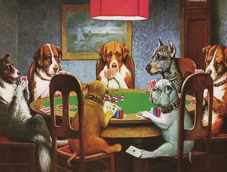 Dogs Playing Poker A Friend in Need Coolidge Animal Humor - Etsy