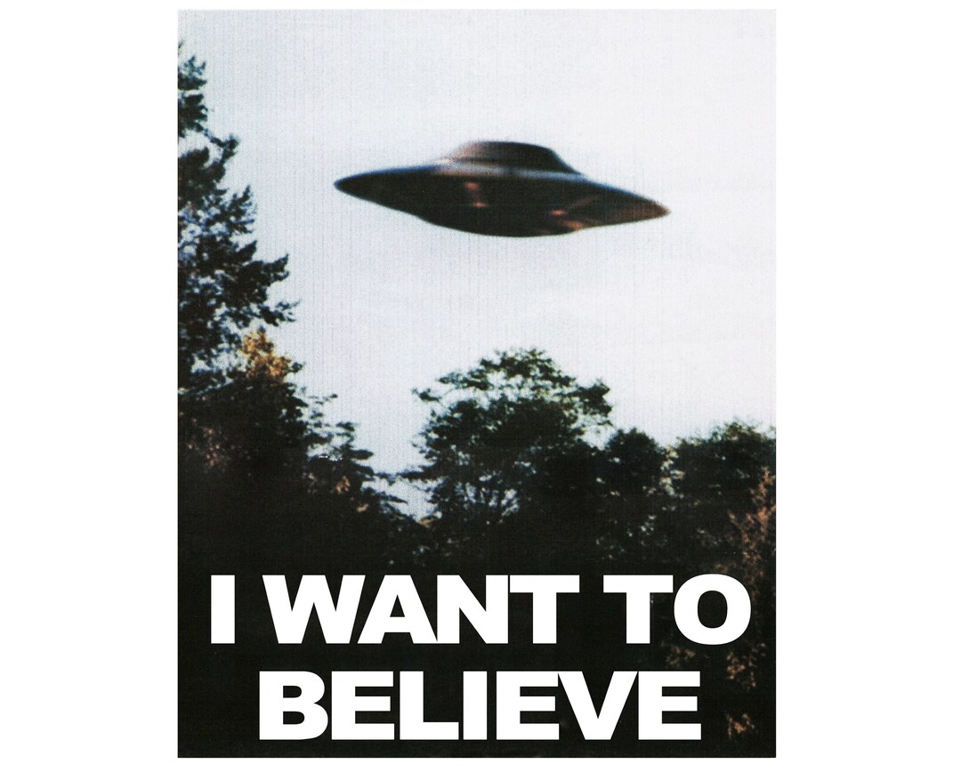 X-FILES I Want to Believe UFO Mulder Scully Office Alien Billy Meier TV ...