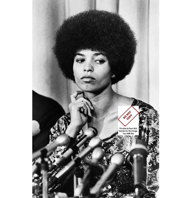 Angela Davis Afro Hair Vintage Photo Political Activist - Etsy