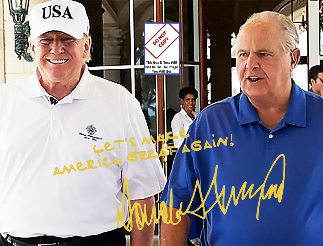 President Donald Trump & Rush Limbaugh Signed Photo Autographed Photo ...