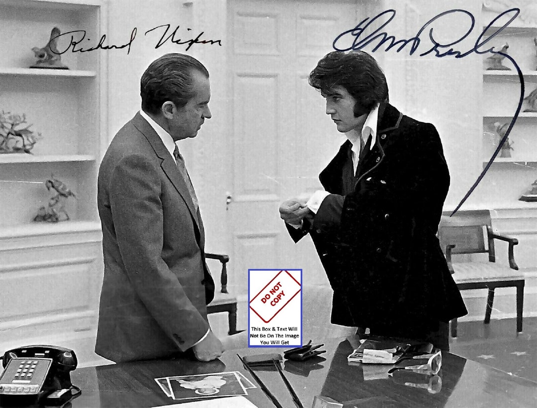 Elvis Presley and President Richard Nixon Autograph Signed Photo ...
