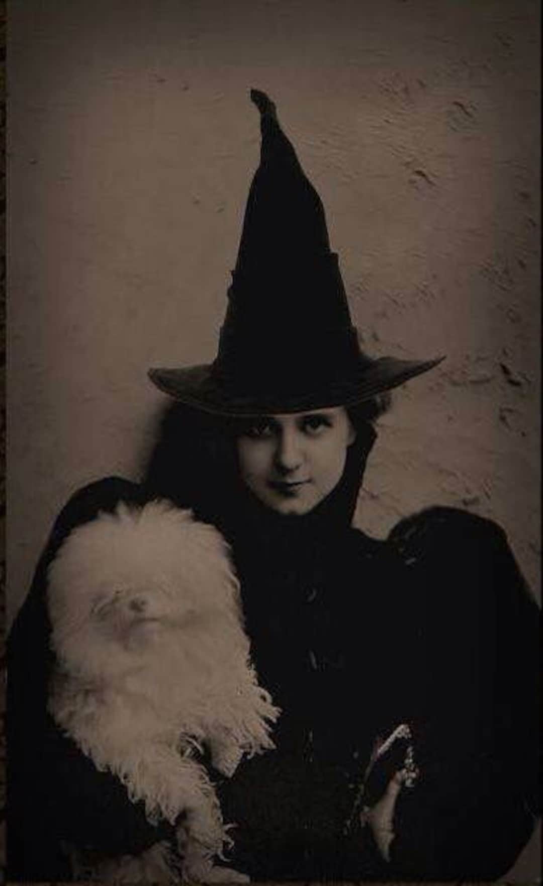 Witch Woman Witchy With Dog Strange Weird Spooky Black Magic Witches ...