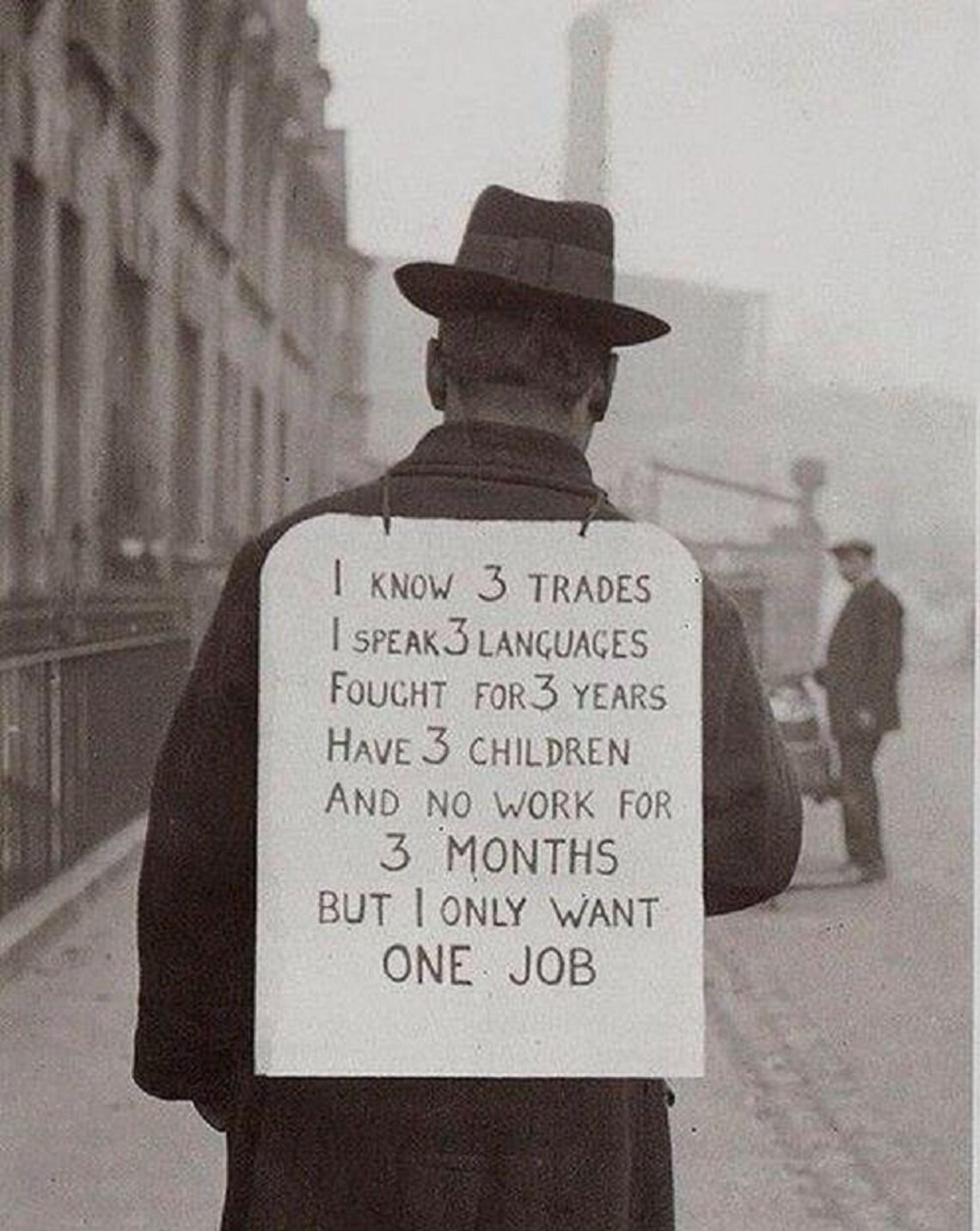 Job Hunting Sign the Great Depression Work Man Great - Etsy