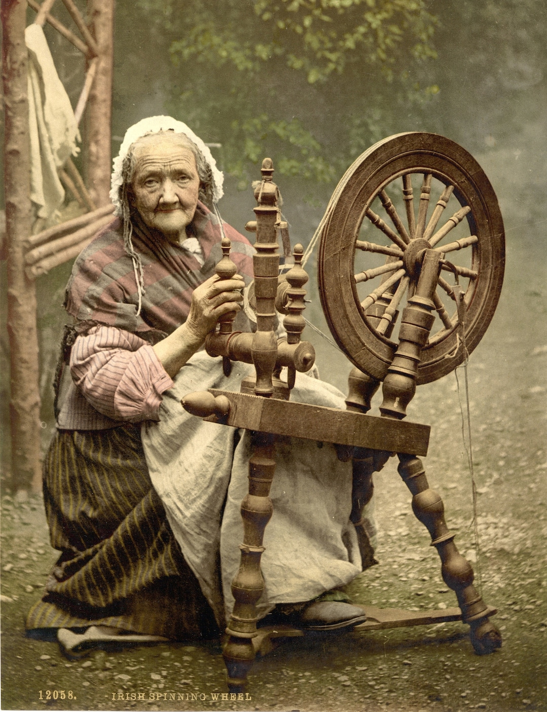 Old Spinning Wheel Lady 1860's Odd Vintage Photo Bizarre Photo Weird ...
