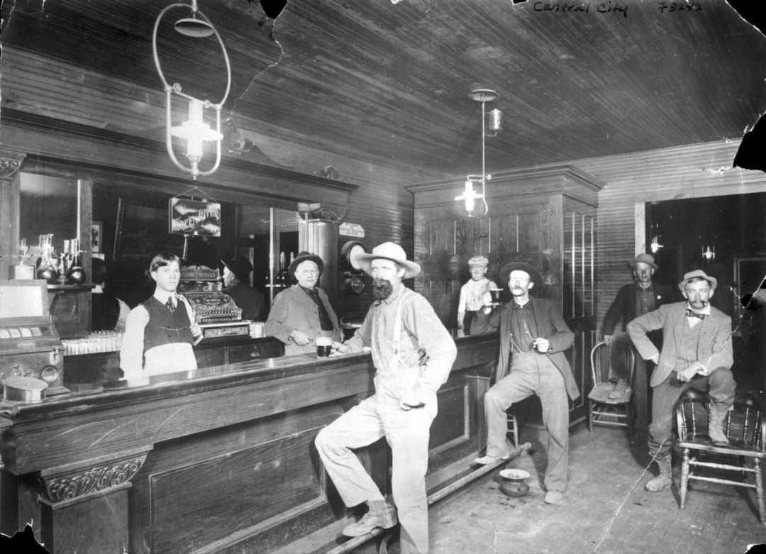 Wild West Cowboys Vintage Photo Montana Saloon Bar 1870 Old Tavern ...