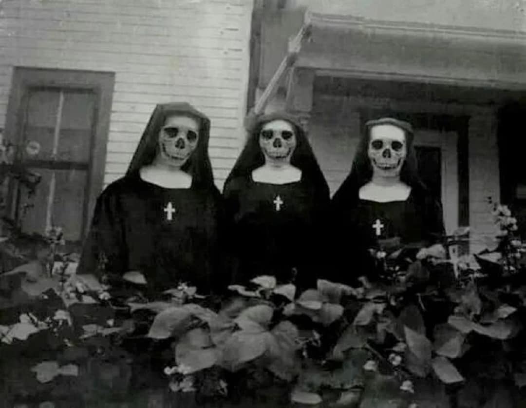 Vintage Nuns Habit SKULL Nun Weird Crazy God Girls Cloistered Weird ...