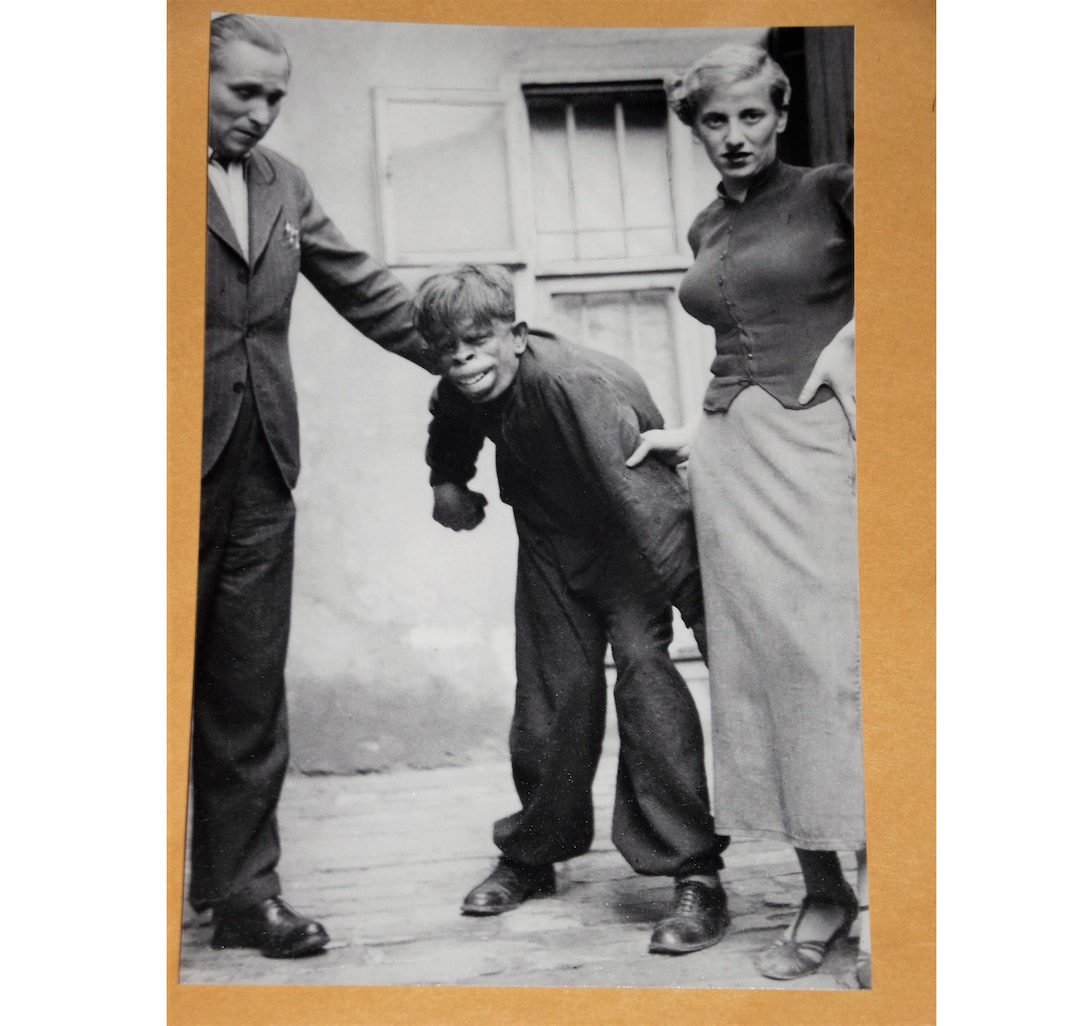 Weird Circus Monkey Boy Photo Creepy Scary Halloween Freaky Circus Act ...