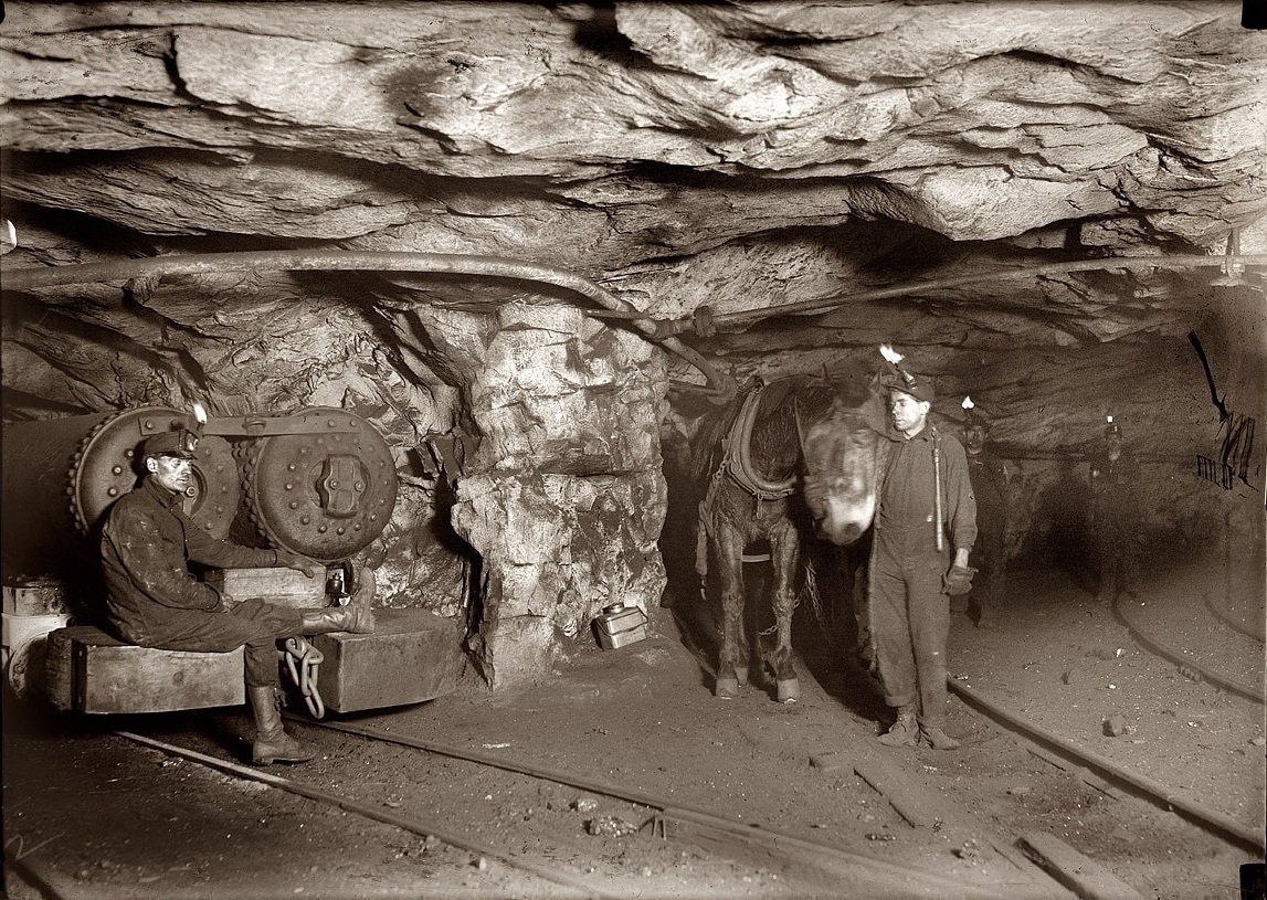 Vintage Photo 1911 Young Boys Miners Down the Coal Mine Pit - Etsy