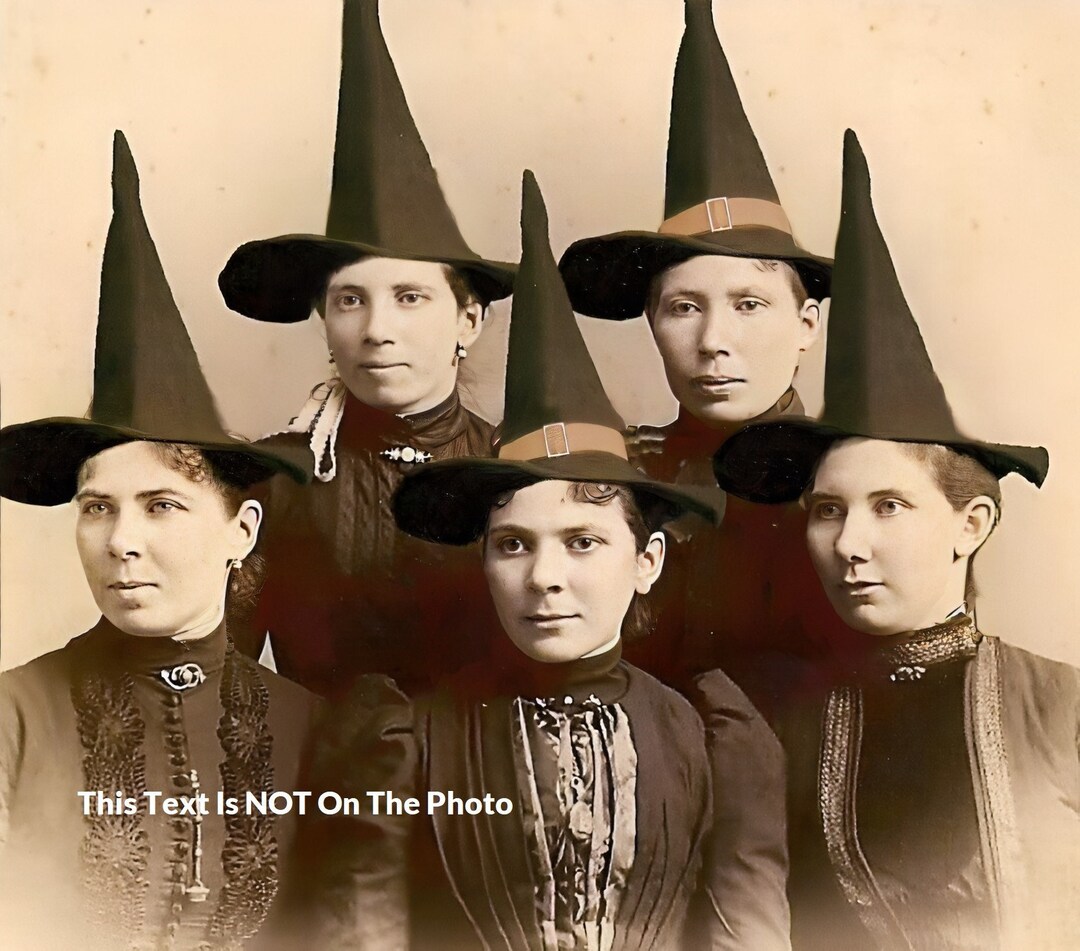Antique Witches Five Witches Witch Photo Old Hag Witchcraft Psychic Wiccan Black Magic Weird ...