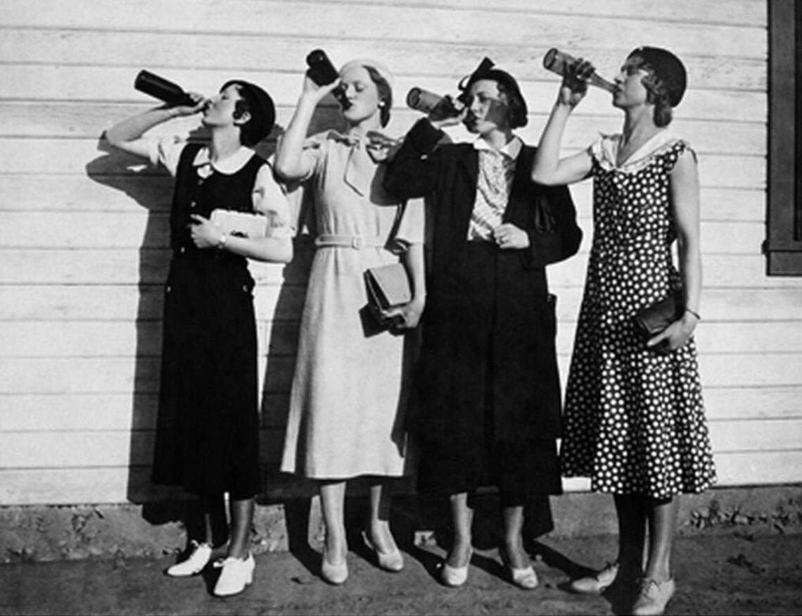 Stylish Ladies Beer Drinking Girls Booze Flapper Girl Photo - Etsy