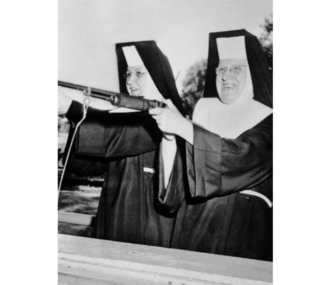 Vintage Gun Shot Nuns Habit Shooting Weird Crazy God Girls - Etsy