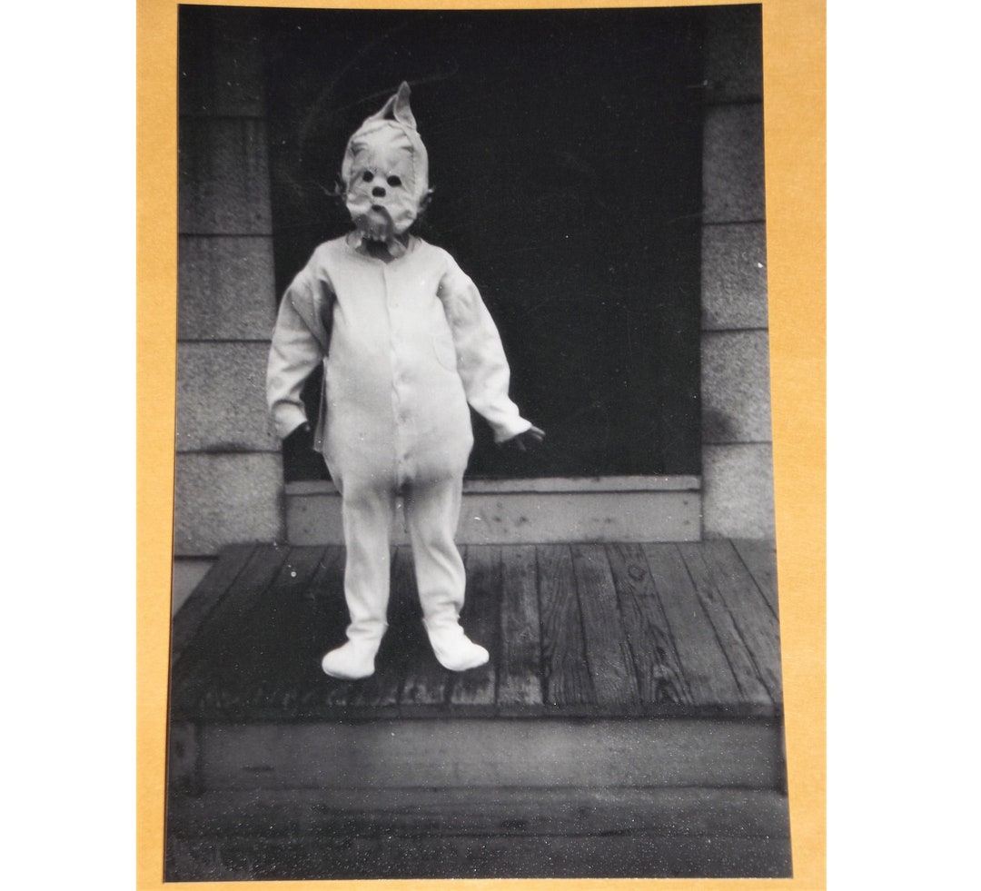 Weird Man Scary Child Sinister Rabbit Vintage Photo Chilling Spooky ...