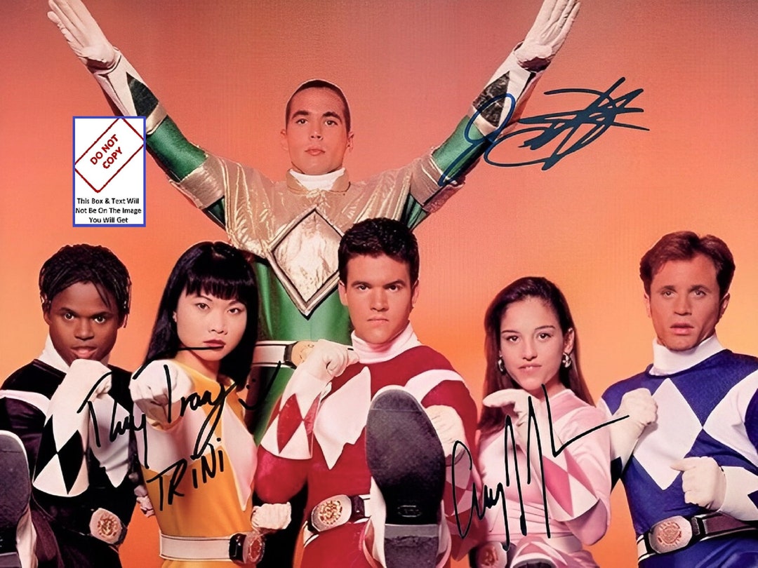 Jason David Frank Thuy Trang Amy Jo Signed Autograph Photo RP Power Rangers Autographed Picture ...