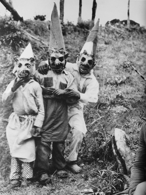 Halloween Vintage Photo Weird Strange Kids Creepy Black and - Etsy