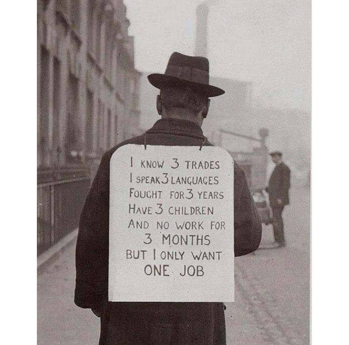 Job Hunting Sign the Great Depression Work Man Great - Etsy