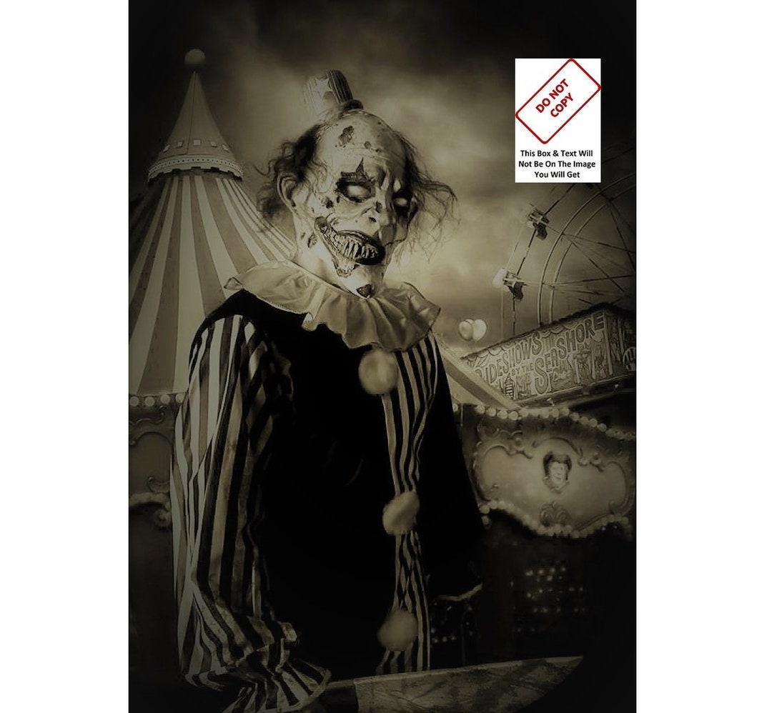 Weird Scary Circus Clown Spooky Creepy Scary Halloween Freaky Terror ...