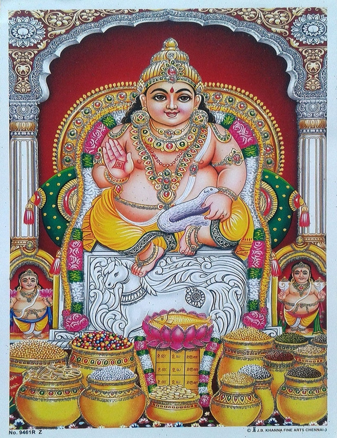 Lord Kuber Kubera Hindu God of Wealth Art Picture Artist Print - Etsy