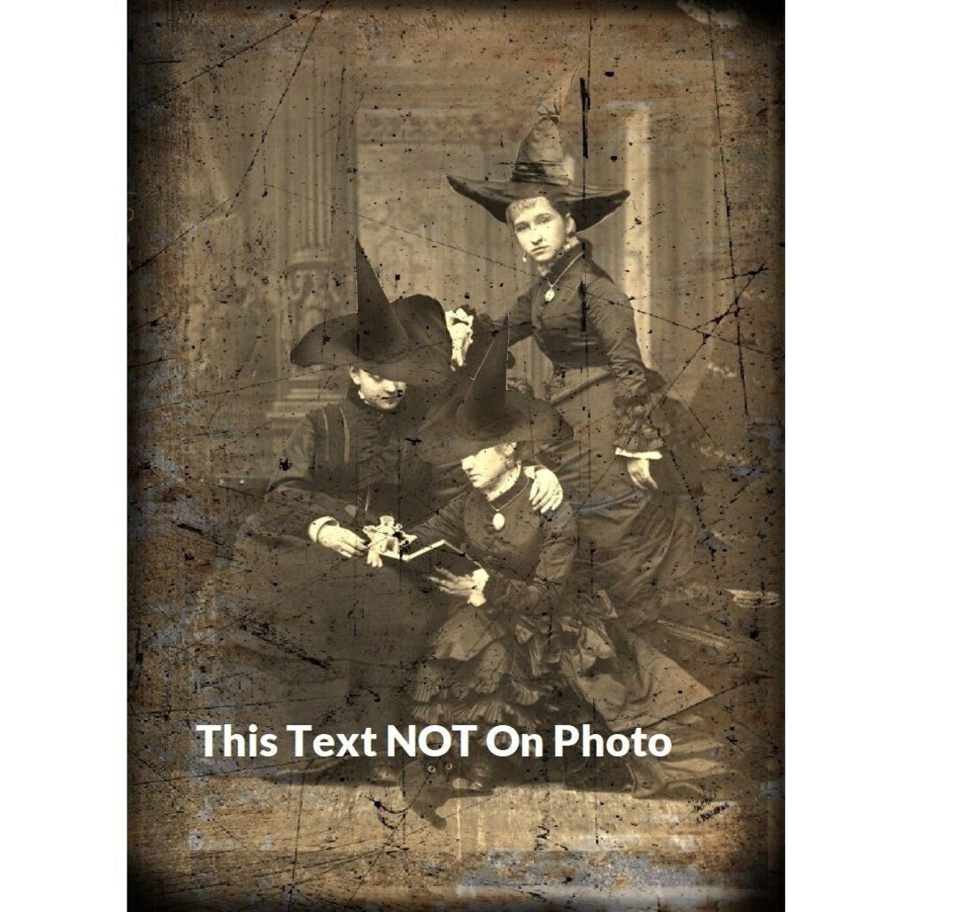 Antique Witches Three Witch Spell Witch Poster Old Hag Spooky Black ...