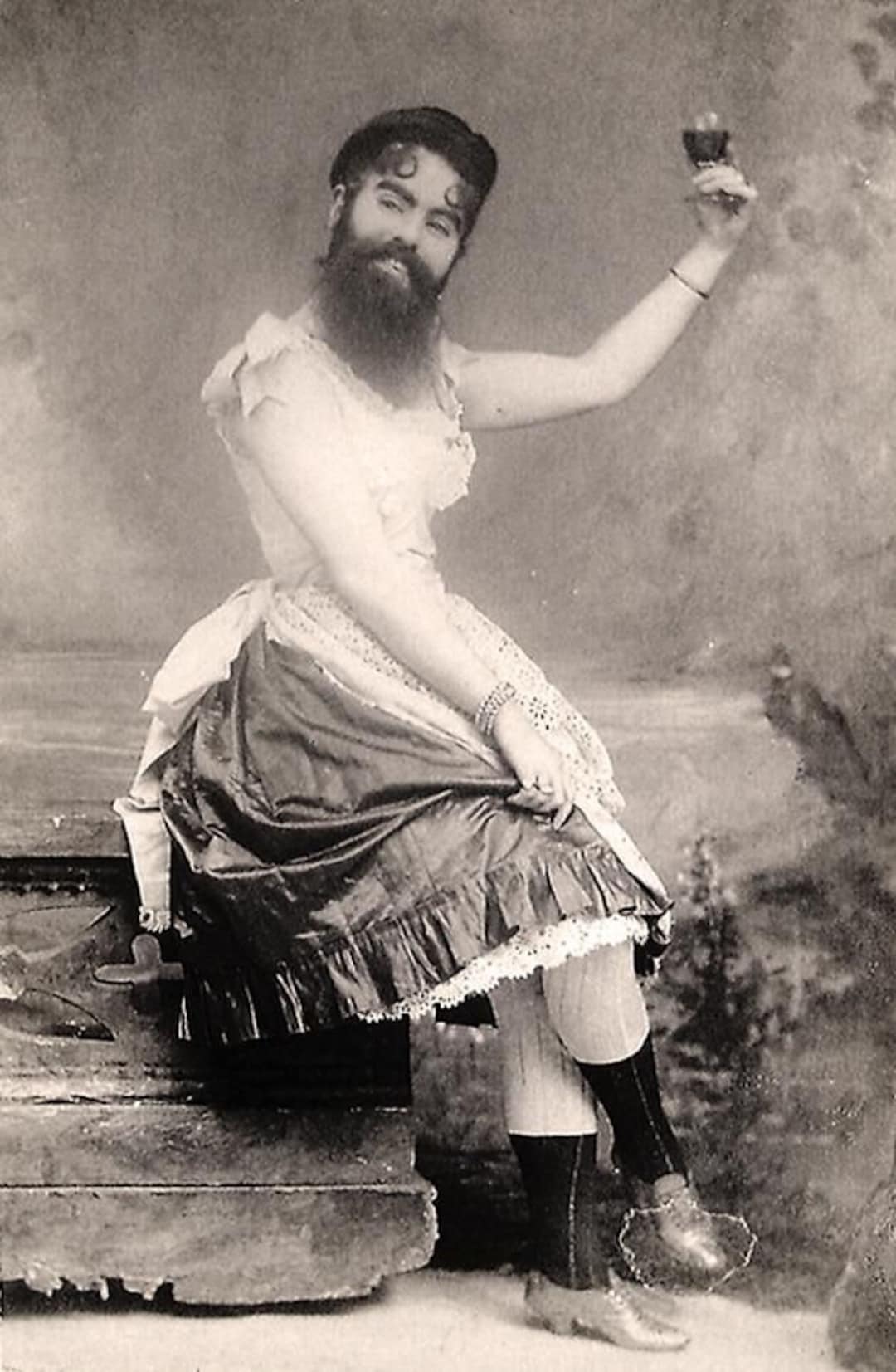 Weird Bearded Woman Circus Freak Scary Sinister Crazy Vintage Photo ...