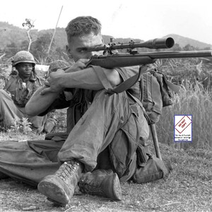 Vietnam War US Marine Sniper Sharp Shooter Photo Winchester M70 Rifle ...