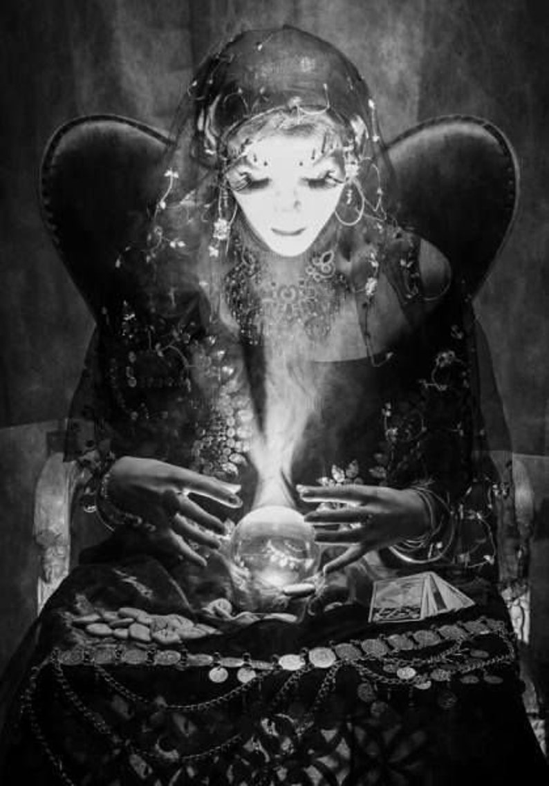 Fortune Teller Crystal Ball Gypsy Halloween Vintage Photo Etsy Uk