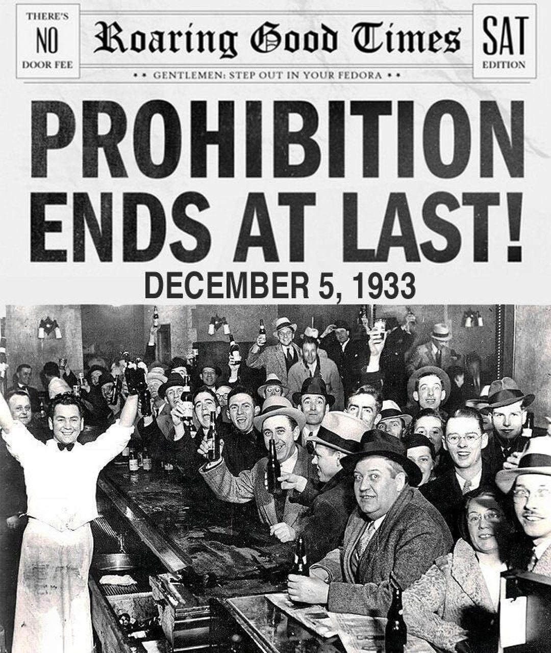 Prohibition Era Speakeasy 1930's Prohibition Ends Police Bootlegger ...