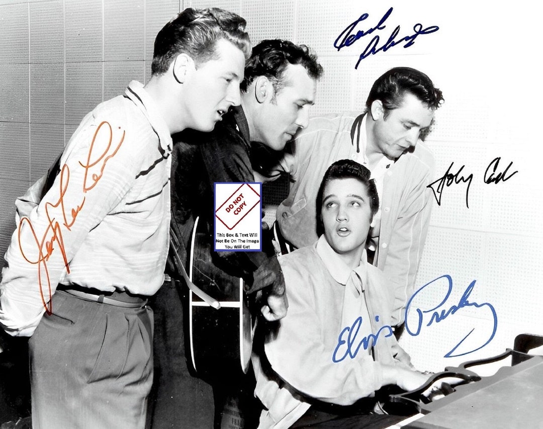 ELVIS PRESLEY Autograph Jerry Lee Lewis Johnny Cash Carl Perkins SIGNED ...