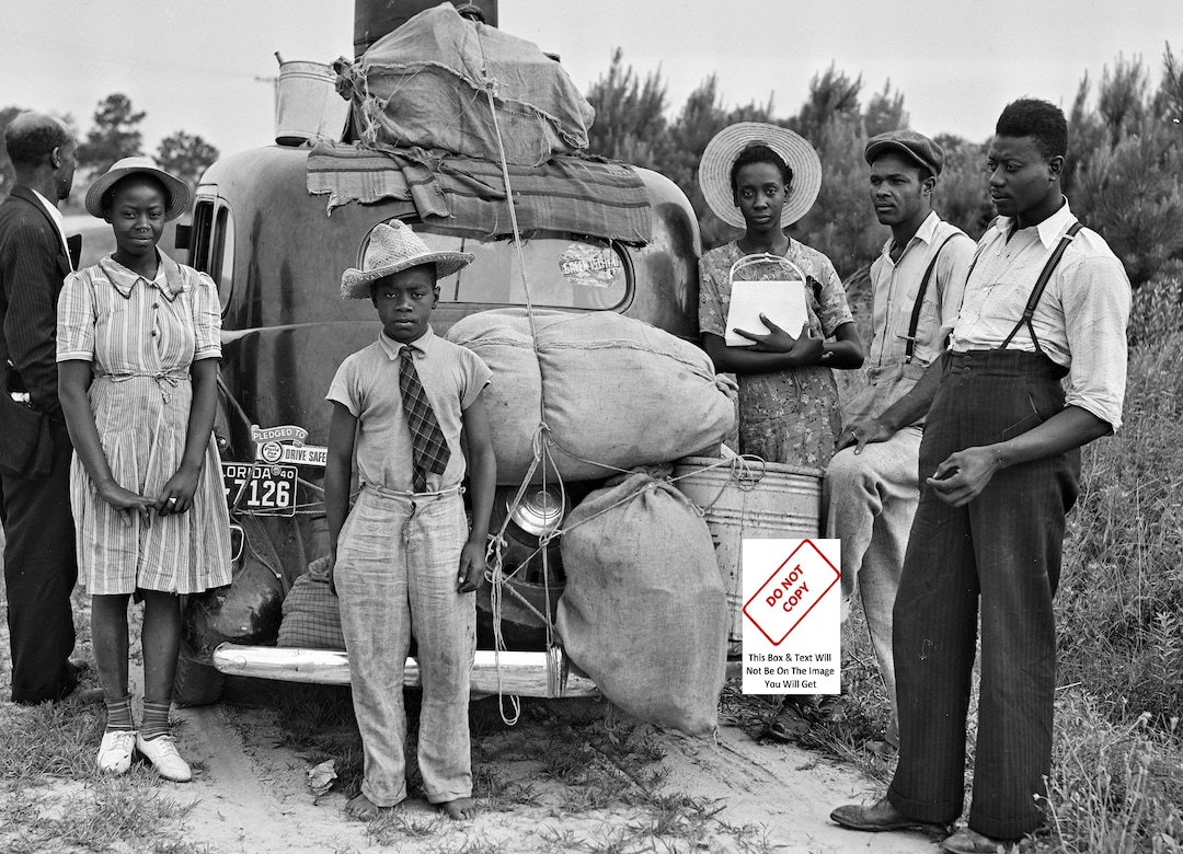 African American Black Family Love With Car Luggage 1920s Photo Print ...
