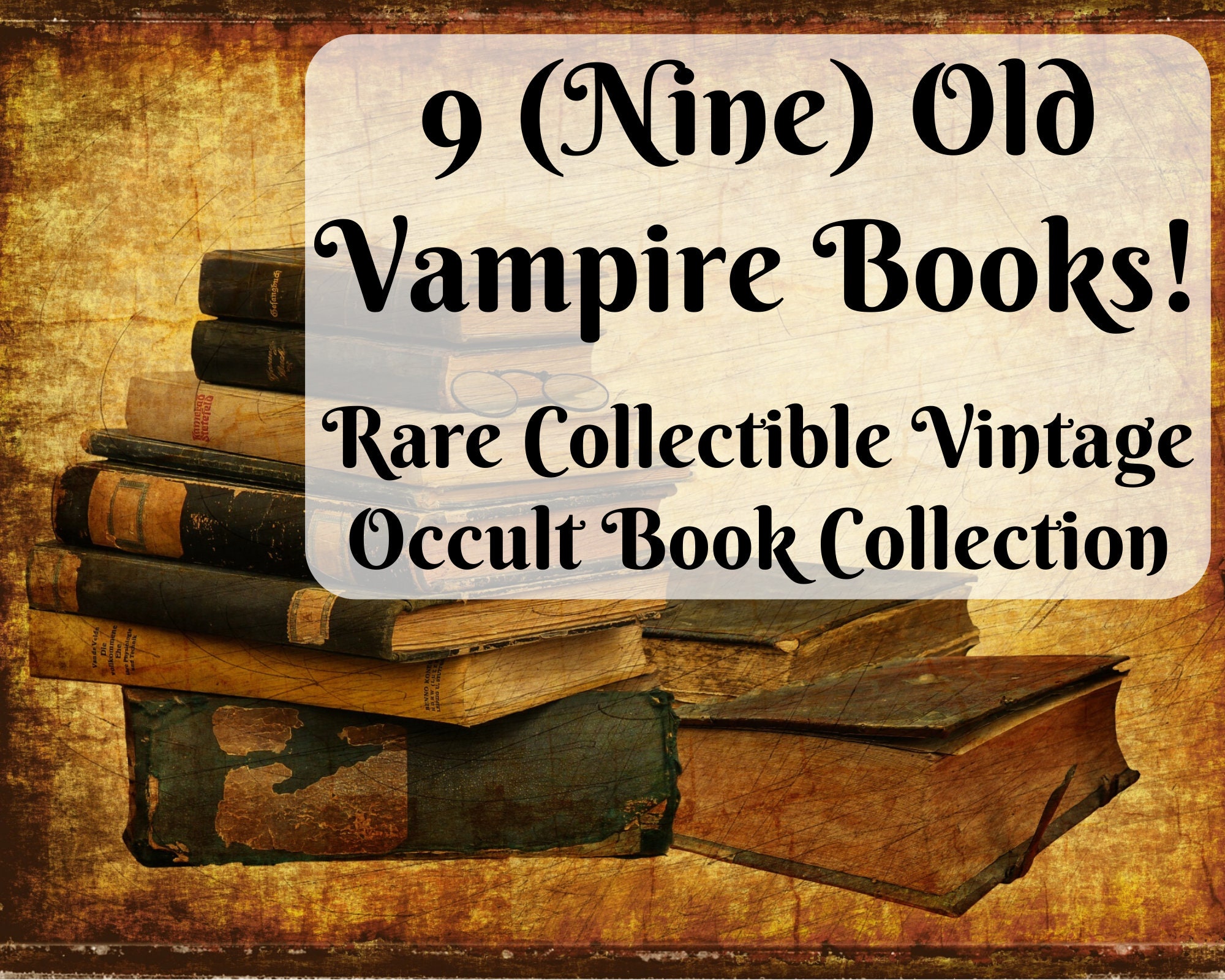 Vampire Book Collection 9 Rare Occult Books Weird Horror Books | Etsy